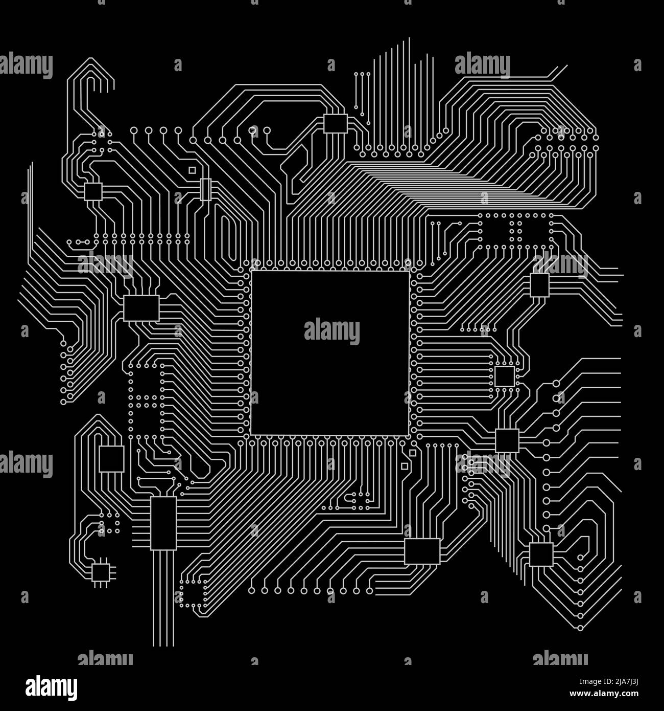Circuit board vector illustration. Vector electronic circuit high tech ...