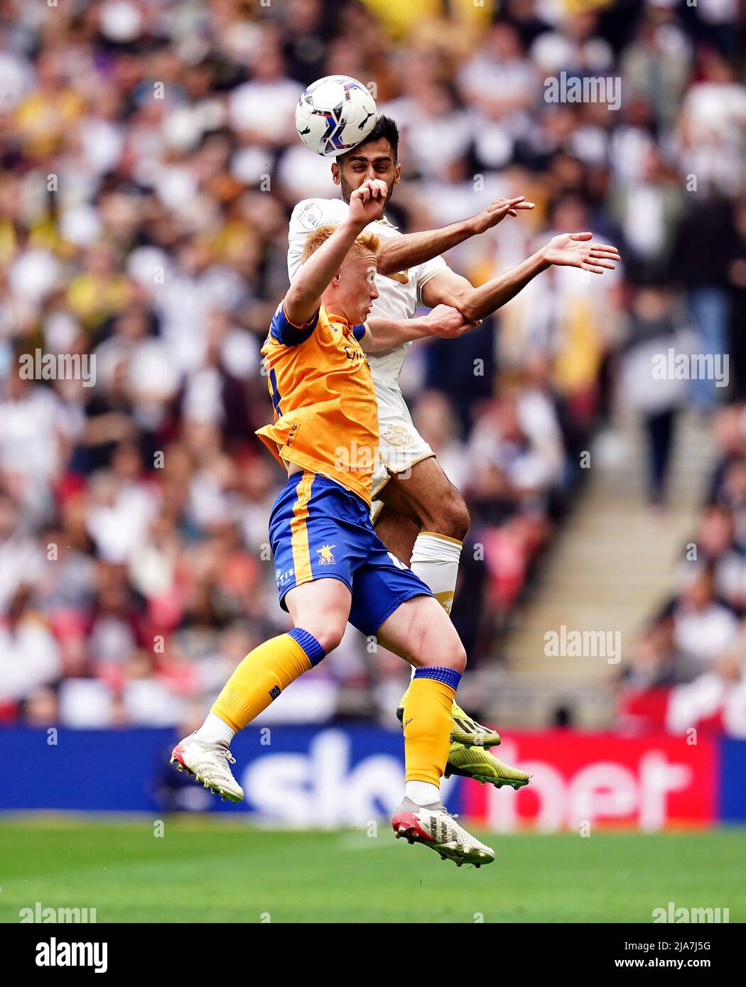 Port Vale's Malvind Benning heads the ball during the Sky Bet League ...