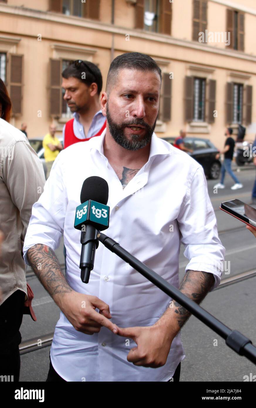 Rome, Sit in of the Casapound Movement in front of their headquarters ...