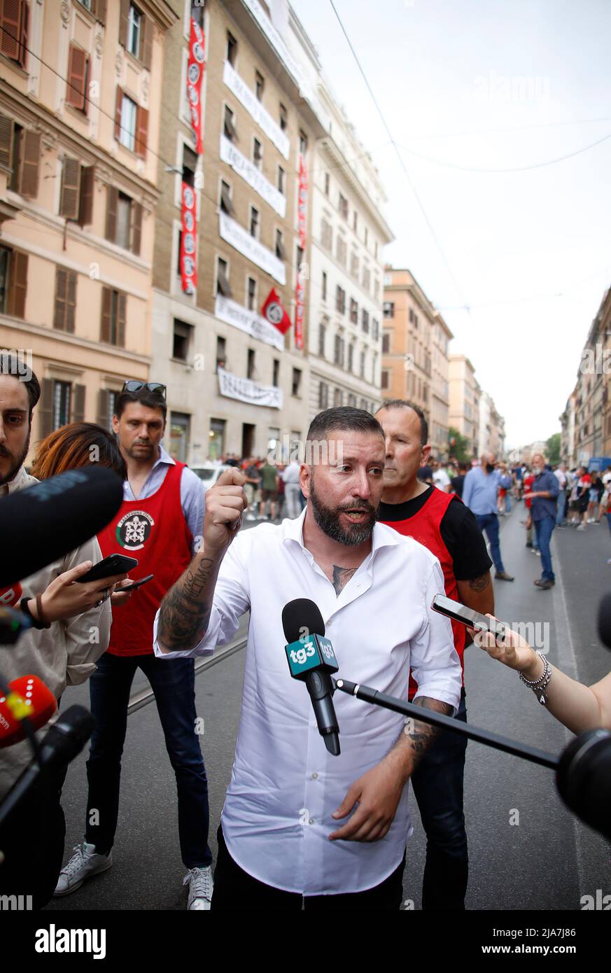 Rome, Sit in of the Casapound Movement in front of their headquarters ...