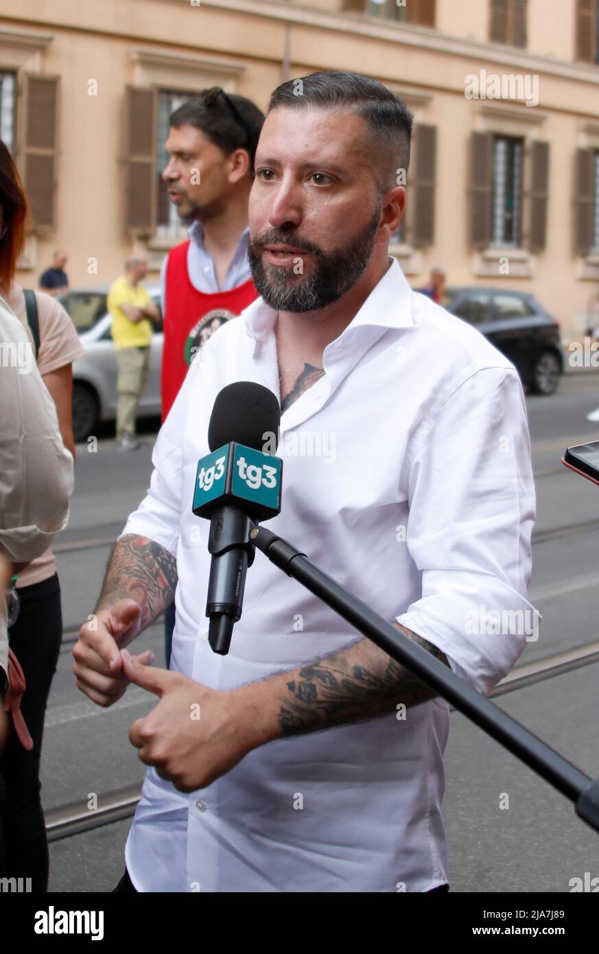 Rome, Sit in of the Casapound Movement in front of their headquarters ...