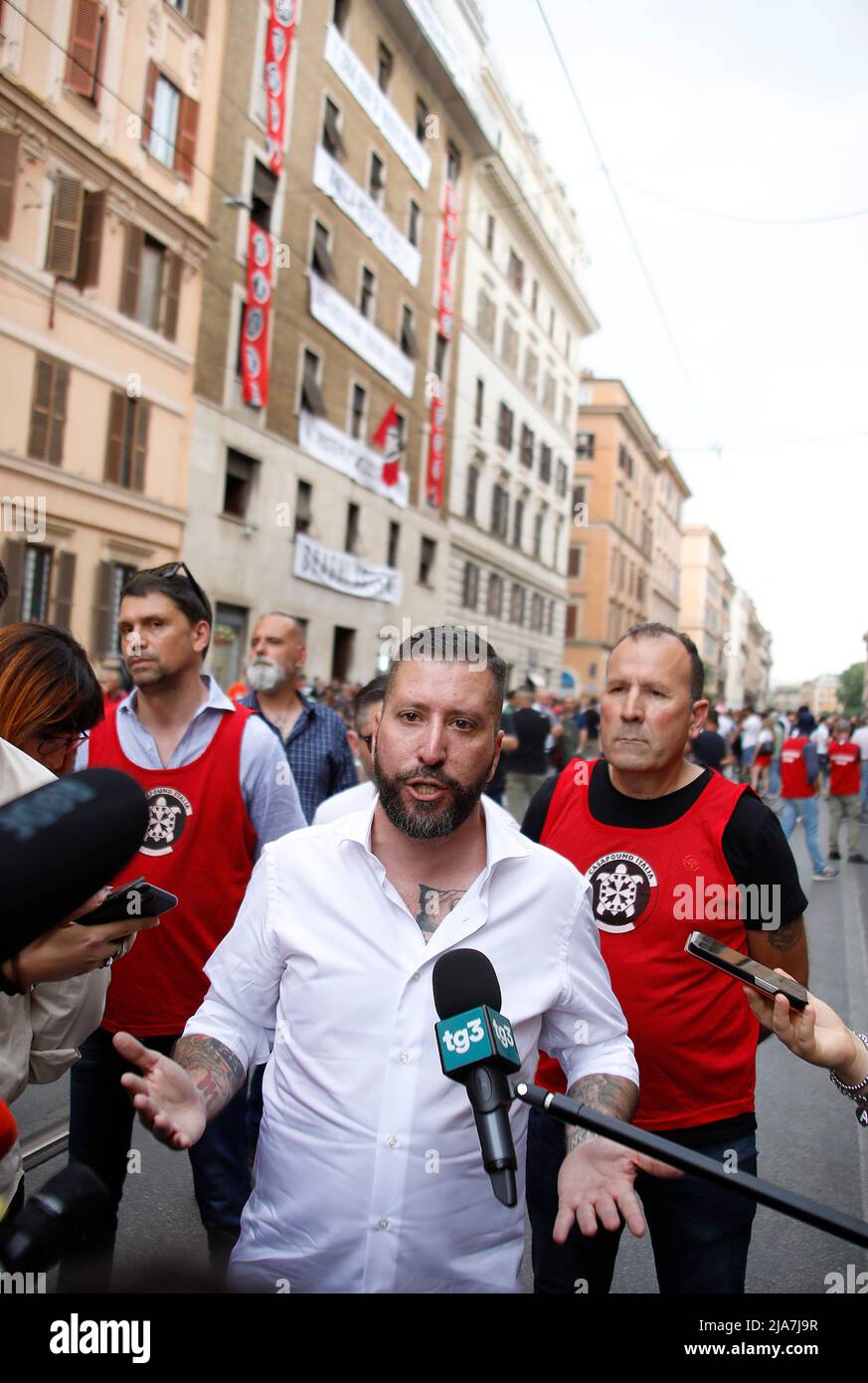 Rome, Sit in of the Casapound Movement in front of their headquarters ...