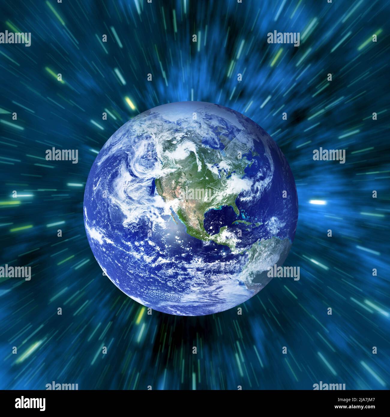 planet Earth moving across space-time Stock Photo - Alamy