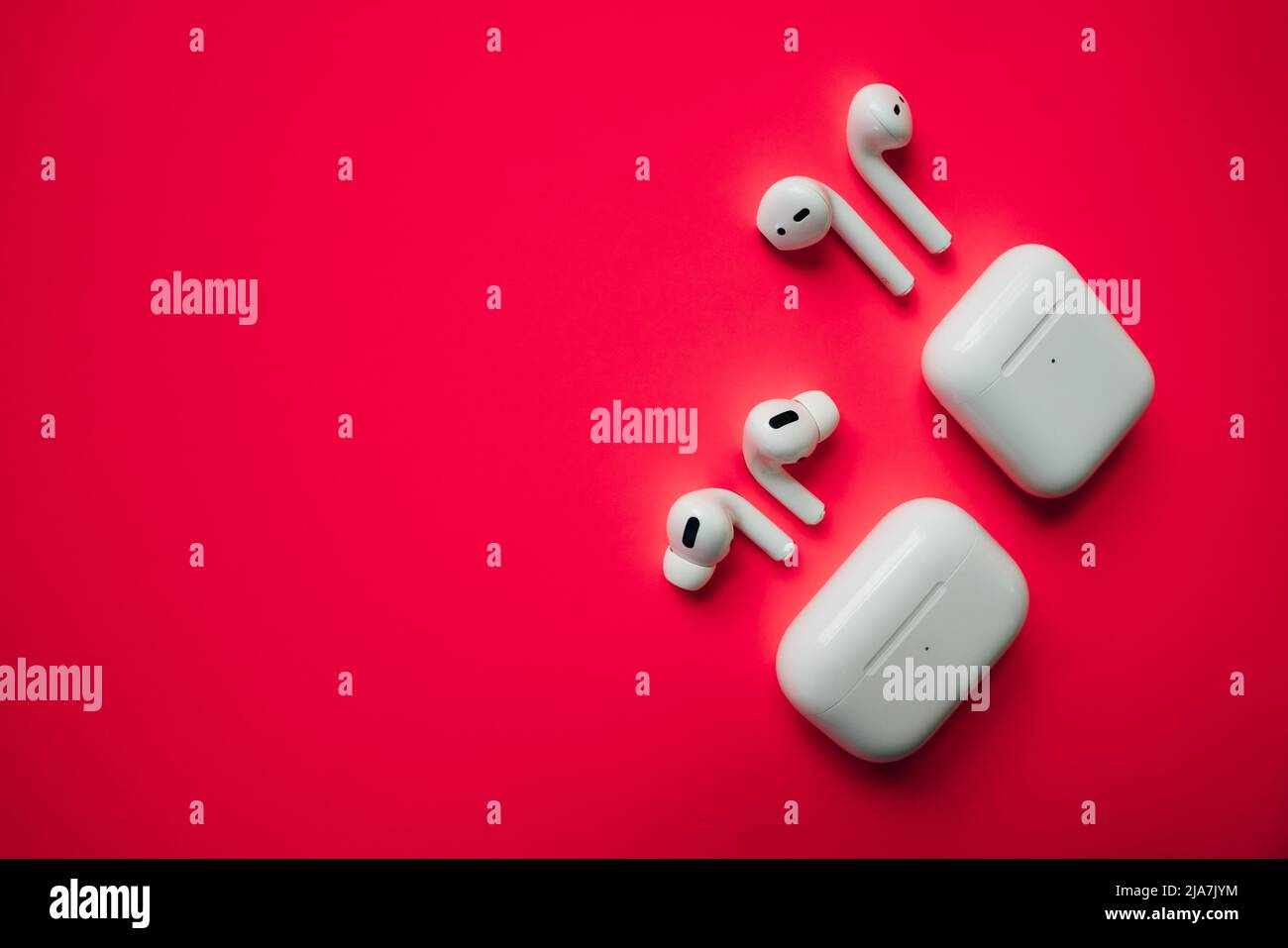 New Airpods 2019-2020 pro on black background Stock Photo - Alamy