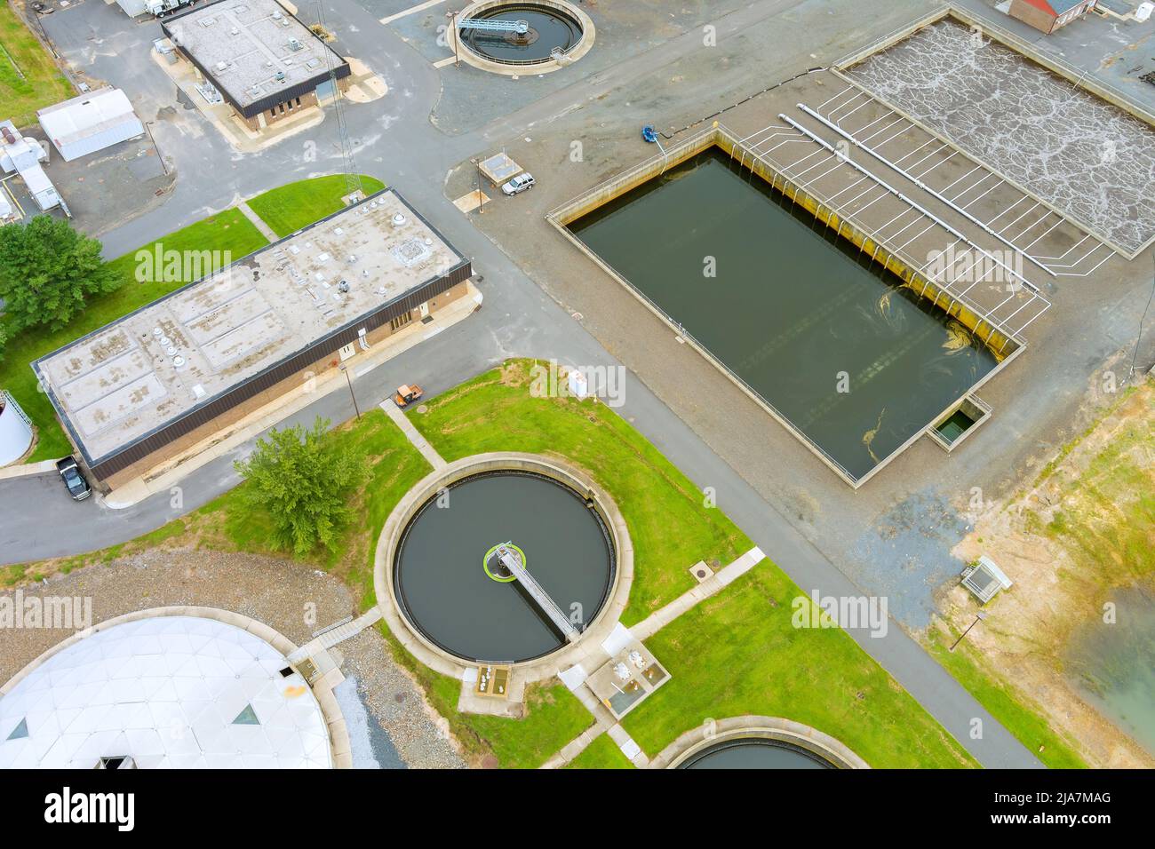 Treatment facilities, wastewater treatment pools infrastructure Stock ...