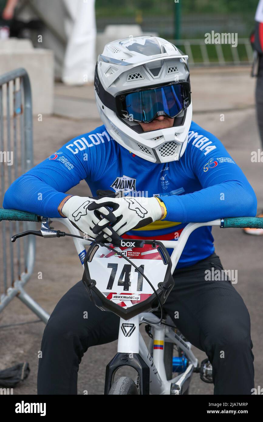 Glasgow, UK. 28th May, 2022. The world BMX Racing world cup took place ...