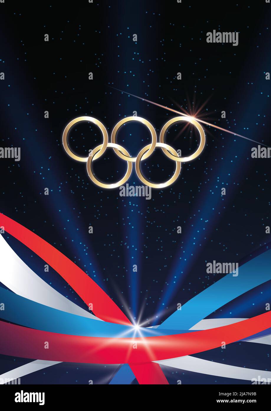 Olympic Games Background and Ribbons Illustration Stock Photo - Alamy