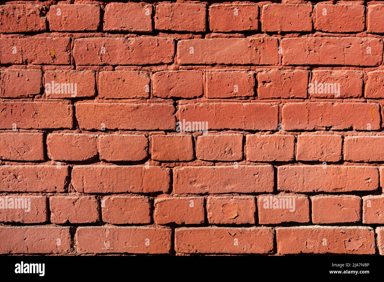 solid wall of red brick laid horizontally. High quality photo Stock ...