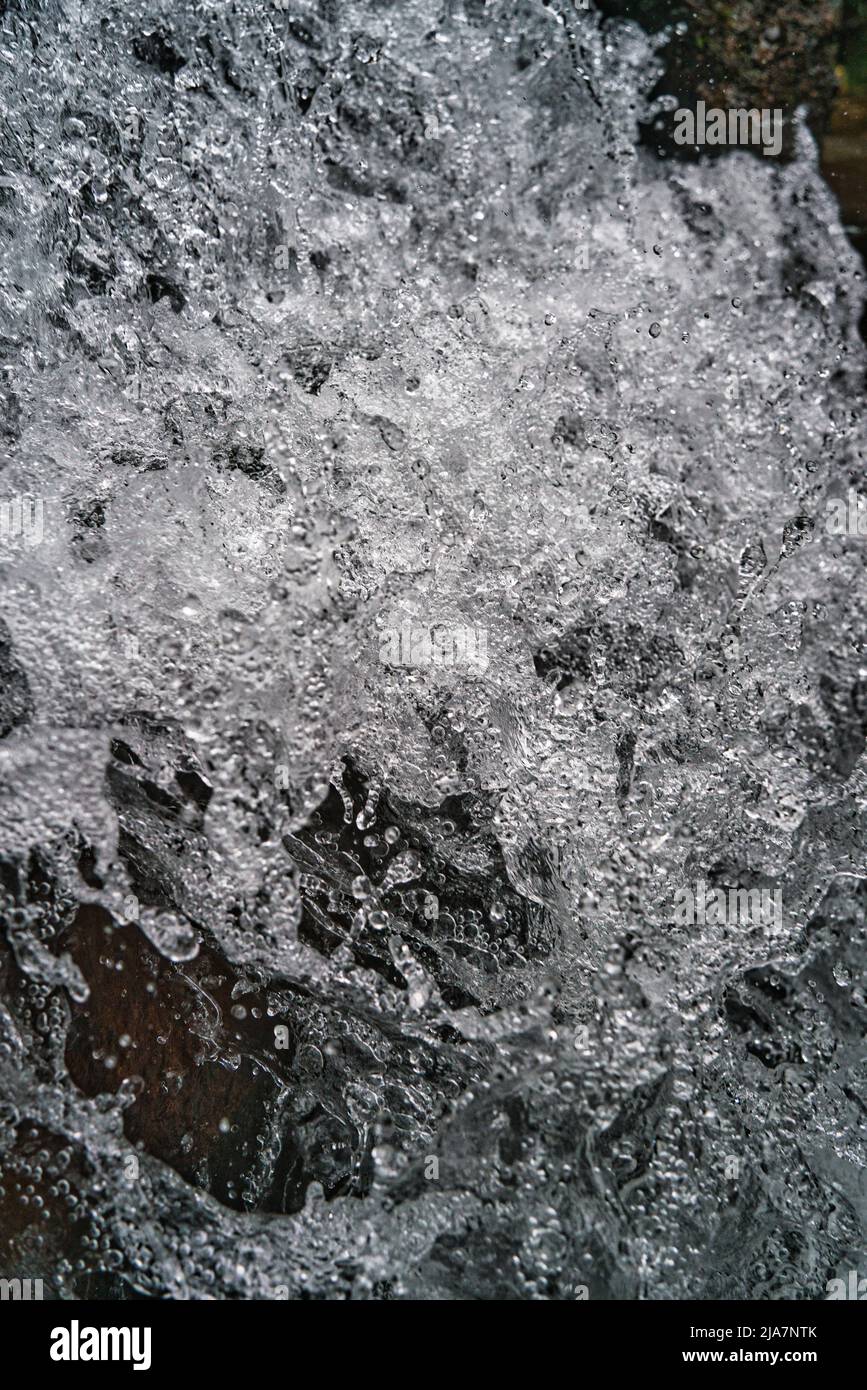 macro shot of water at a waterfall at a levada in madeira Stock Photo ...