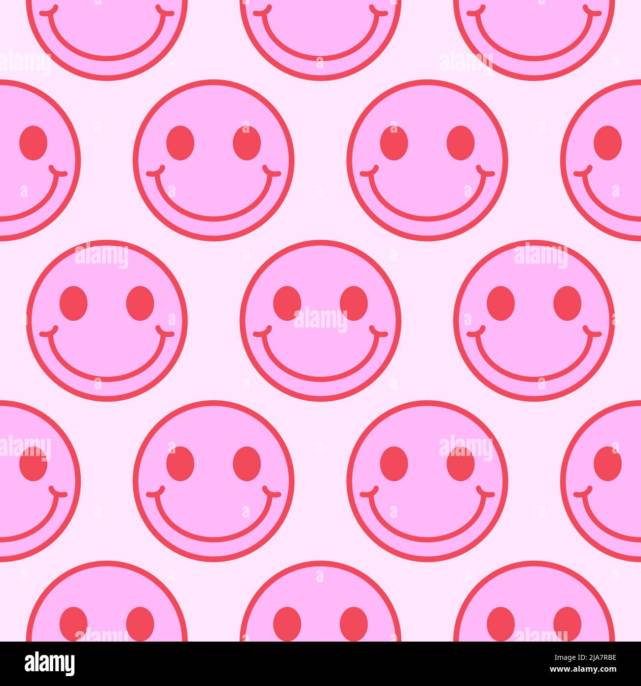 Melting smile emoji icons pink seamless pattern. Melted funny smile ...