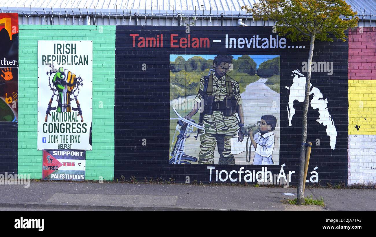The famous Wall Murals of Belfast on the houses and Peace Wall ...