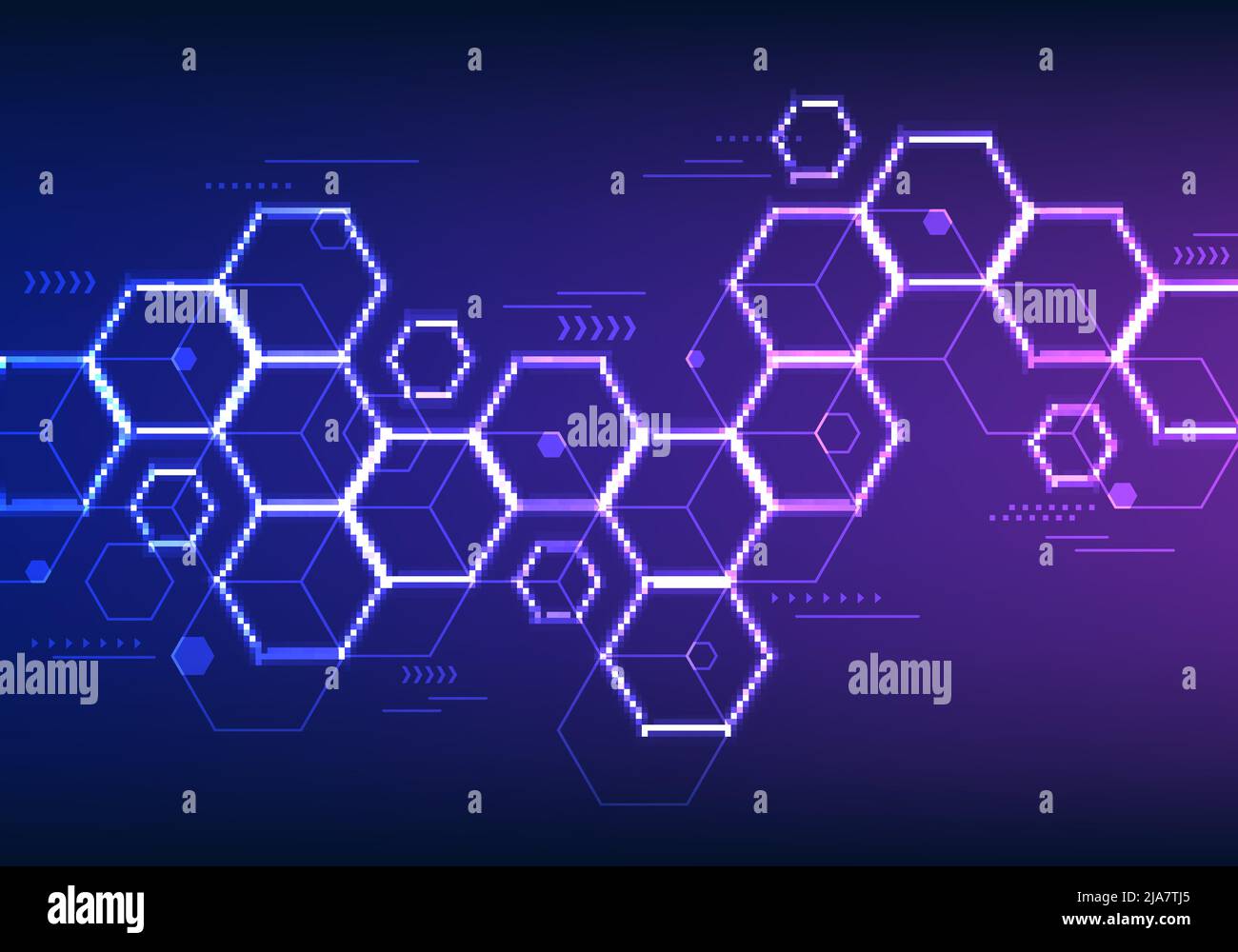 Abstract innovation technology background blue and purple neon lighting ...