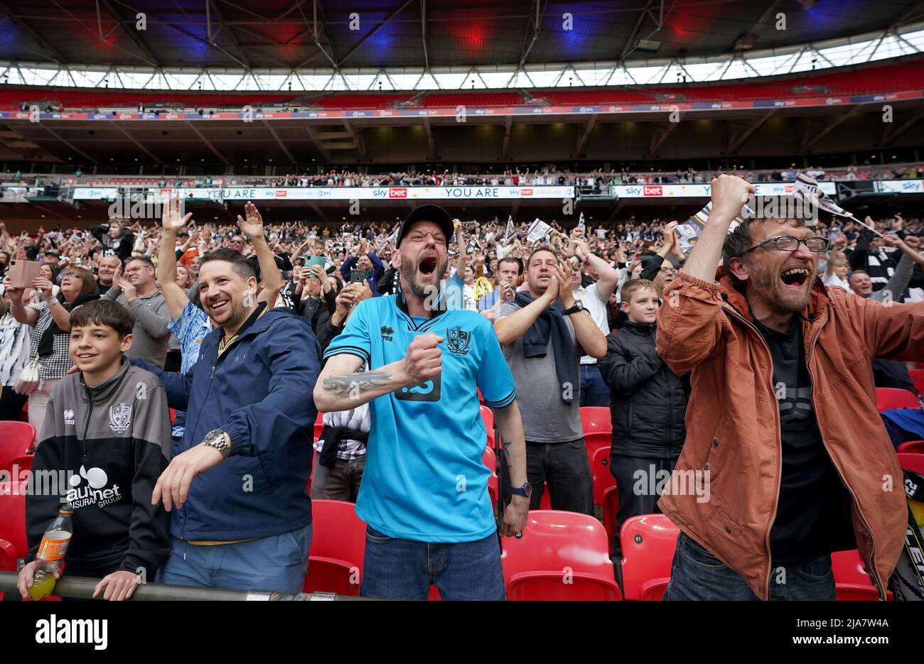 Port Vale fans celebrate after the Sky Bet League Two play-off final at ...