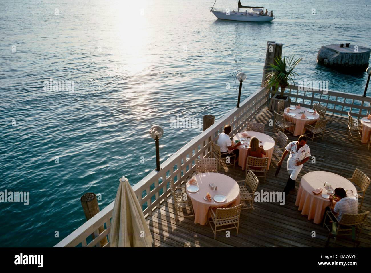 Pier House hotel restaurant and terrace in Key West, Florida, the ...