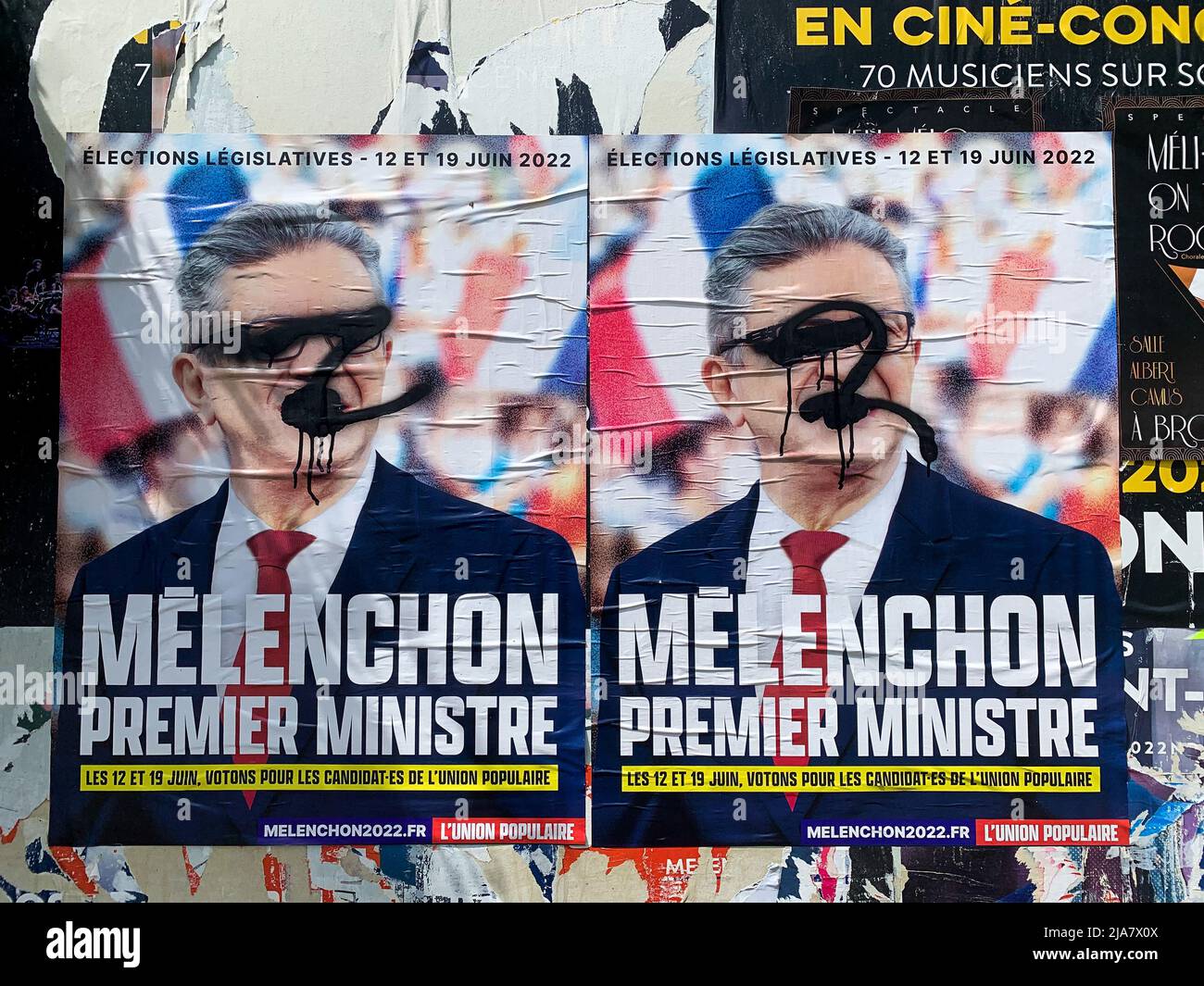 Political posters, Jean-Luc Melenchon (LFI) sees himself as the next ...