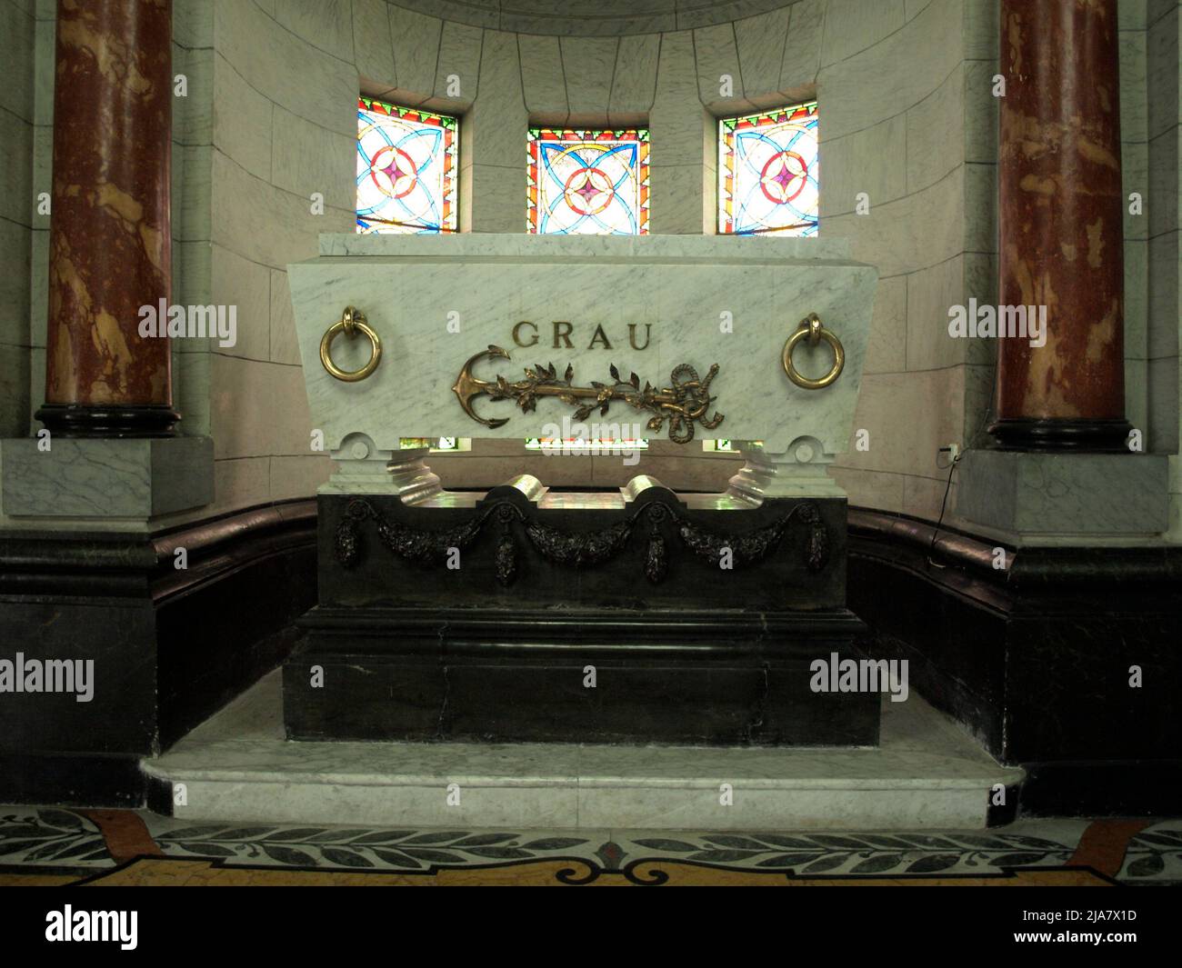 Catafalque of Admiral Miguel Grau Seminario, in the crypt of the heroes ...