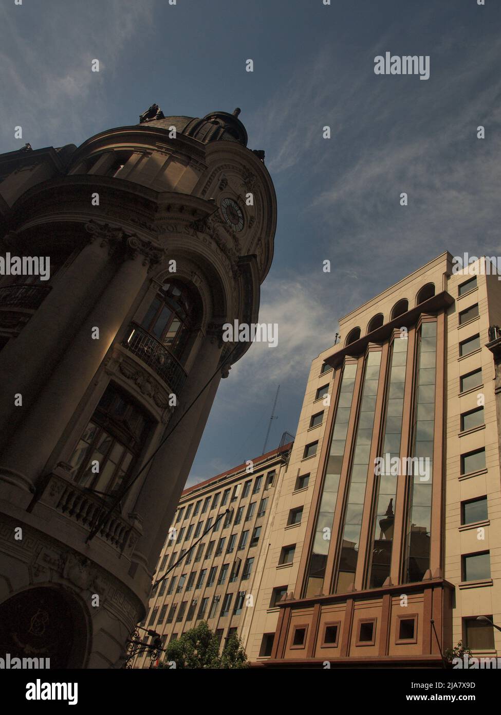 Street view of Santiago de Chile Stock Photo - Alamy