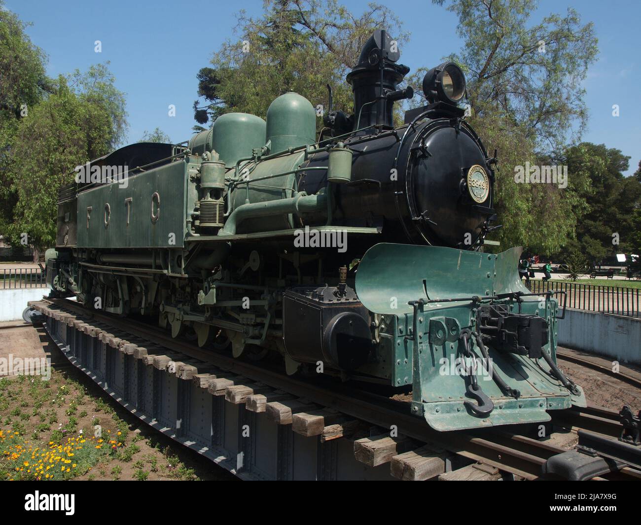 Steam Locomotive at the Santiago de Chile Railway Museum Stock Photo ...