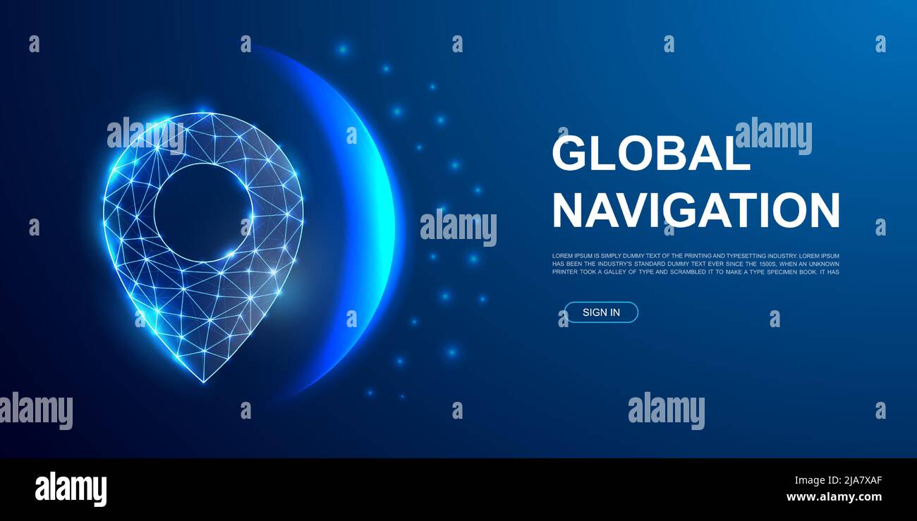 Location pin 3d polygonal symbol for landing page template. Low poly Delivery illustration for ...