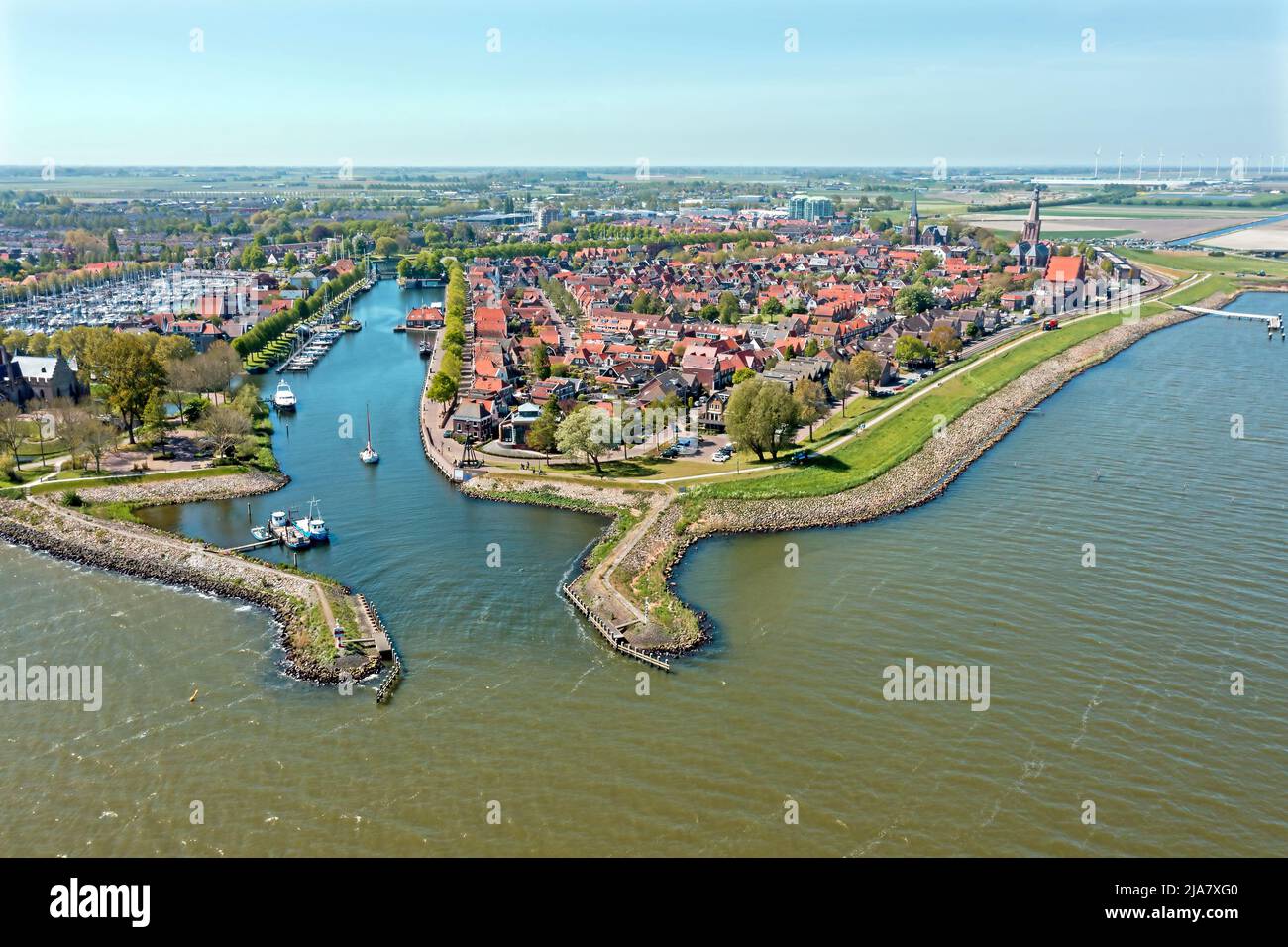 Aerial from the city Medemblik in the Netherlands Stock Photo - Alamy
