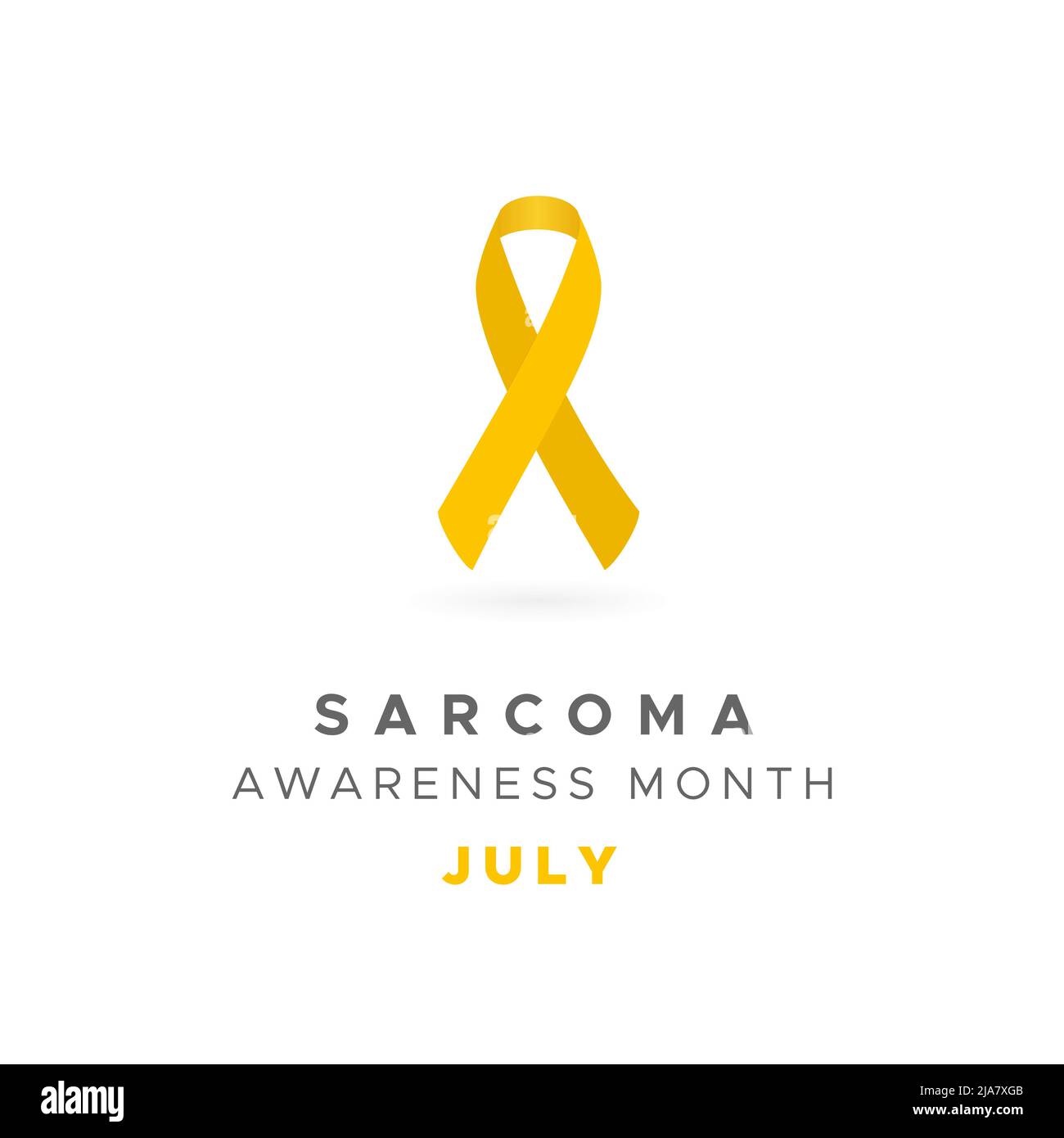 Sarcoma Awareness Month. July. Yellow ribbon. Vector illustration, flat ...