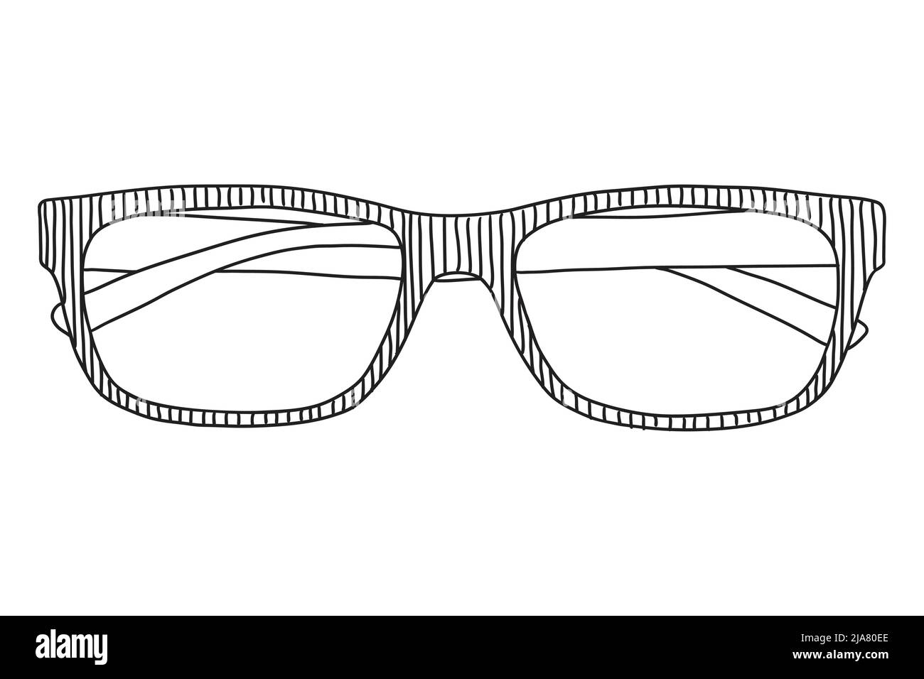 Glasses with lenses for improving vision. Vector image isolated on ...