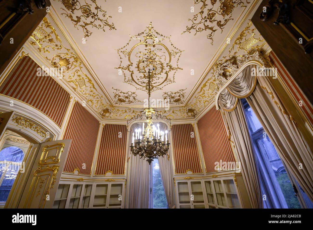 Budapest, Hungary. Beautiful interior of the famous Szabo Ervin Library ...
