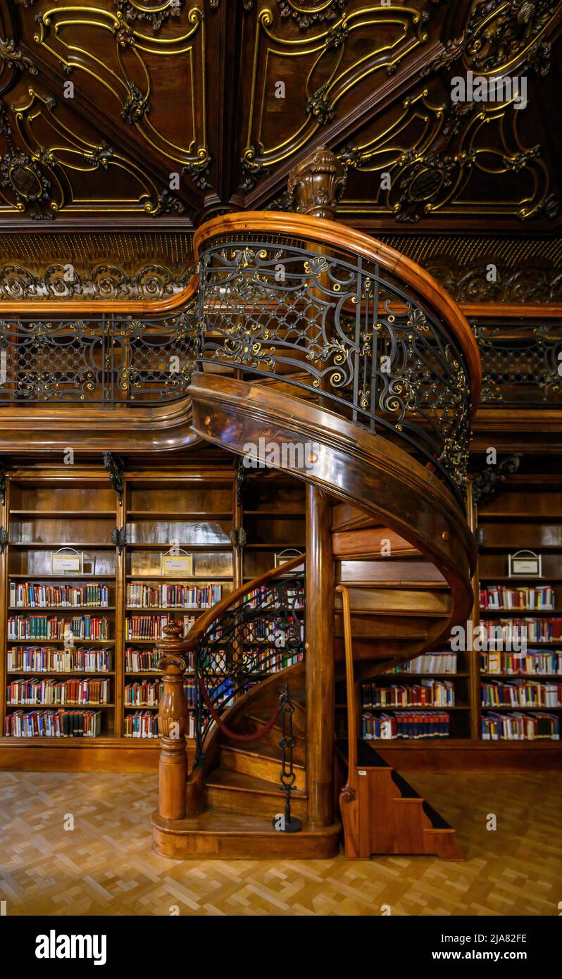 Budapest, Hungary. Beautiful interior of the famous Szabo Ervin Library ...