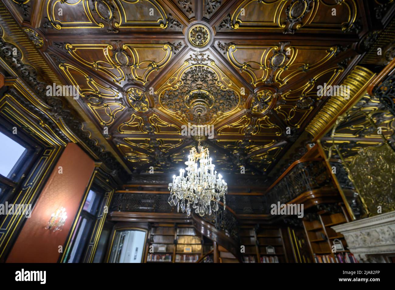 Budapest, Hungary. Beautiful interior of the famous Szabo Ervin Library ...