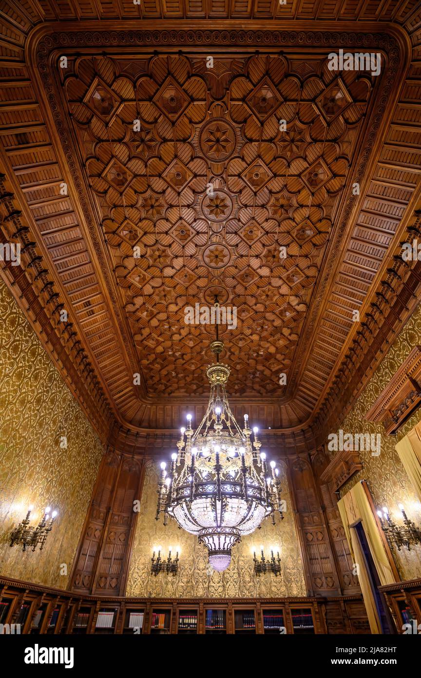 Budapest, Hungary. Beautiful interior of the famous Szabo Ervin Library ...