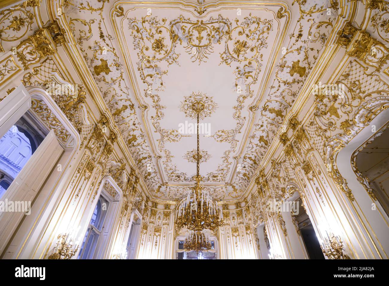 Budapest, Hungary. Beautiful interior of the famous Szabo Ervin Library ...