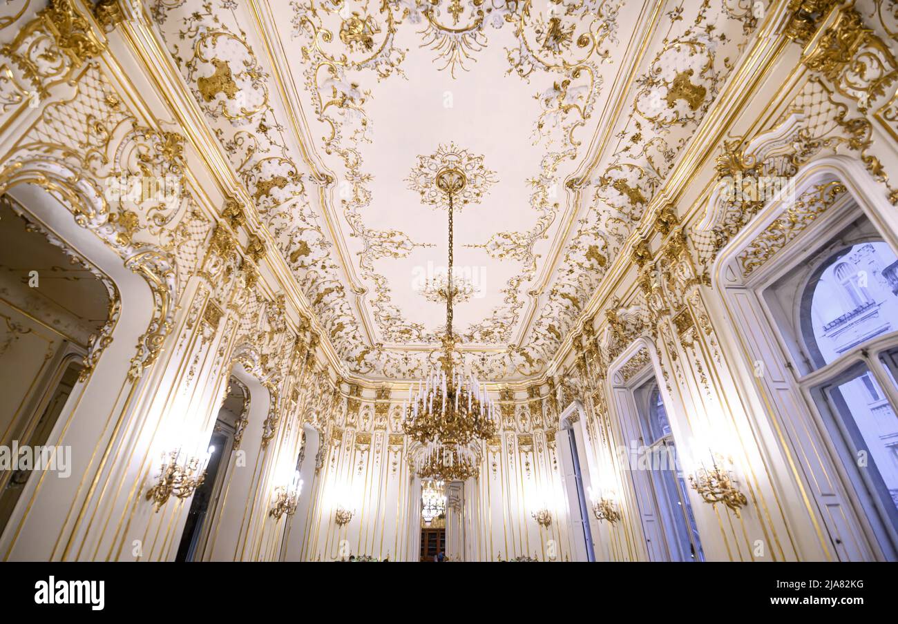 Budapest, Hungary. Beautiful interior of the famous Szabo Ervin Library ...