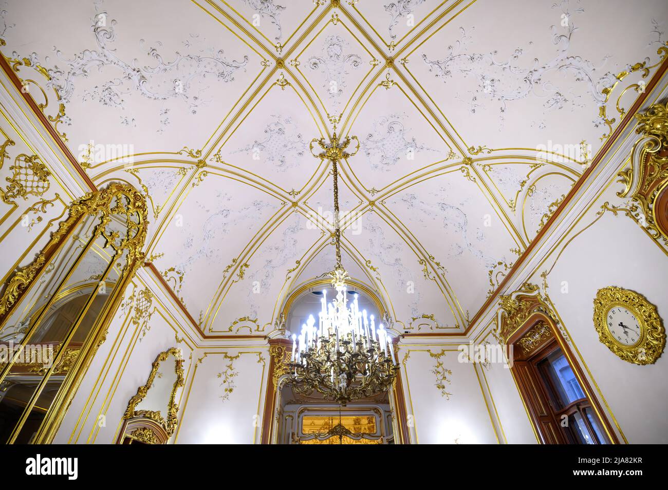 Budapest, Hungary. Beautiful interior of the famous Szabo Ervin Library ...