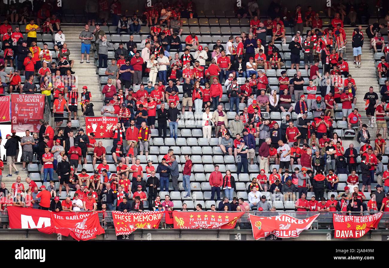Empty seats in a Liverpool section of the ground at the time the match ...