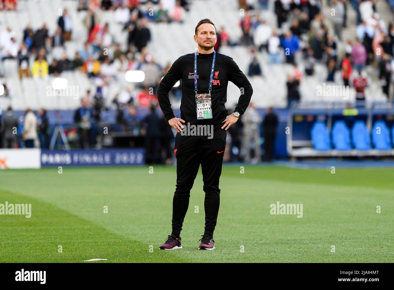 Paris, France - May 28: Pepijn Lijnders Liverpool team staff getting ...