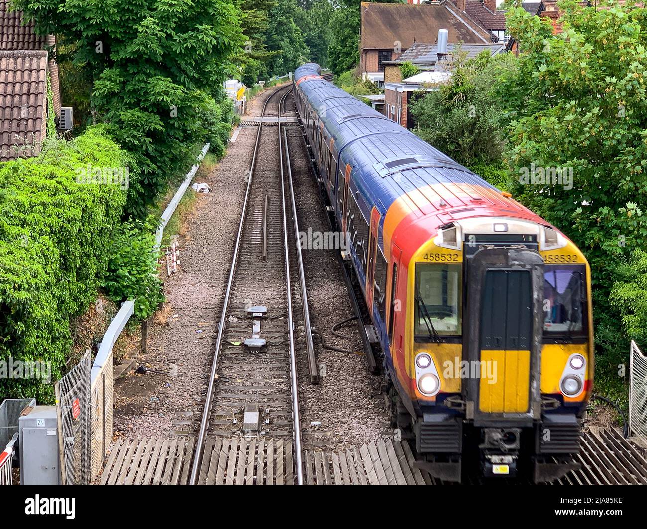 Datchet, Berkshire, UK. 25th May, 2022. A South Western train at ...