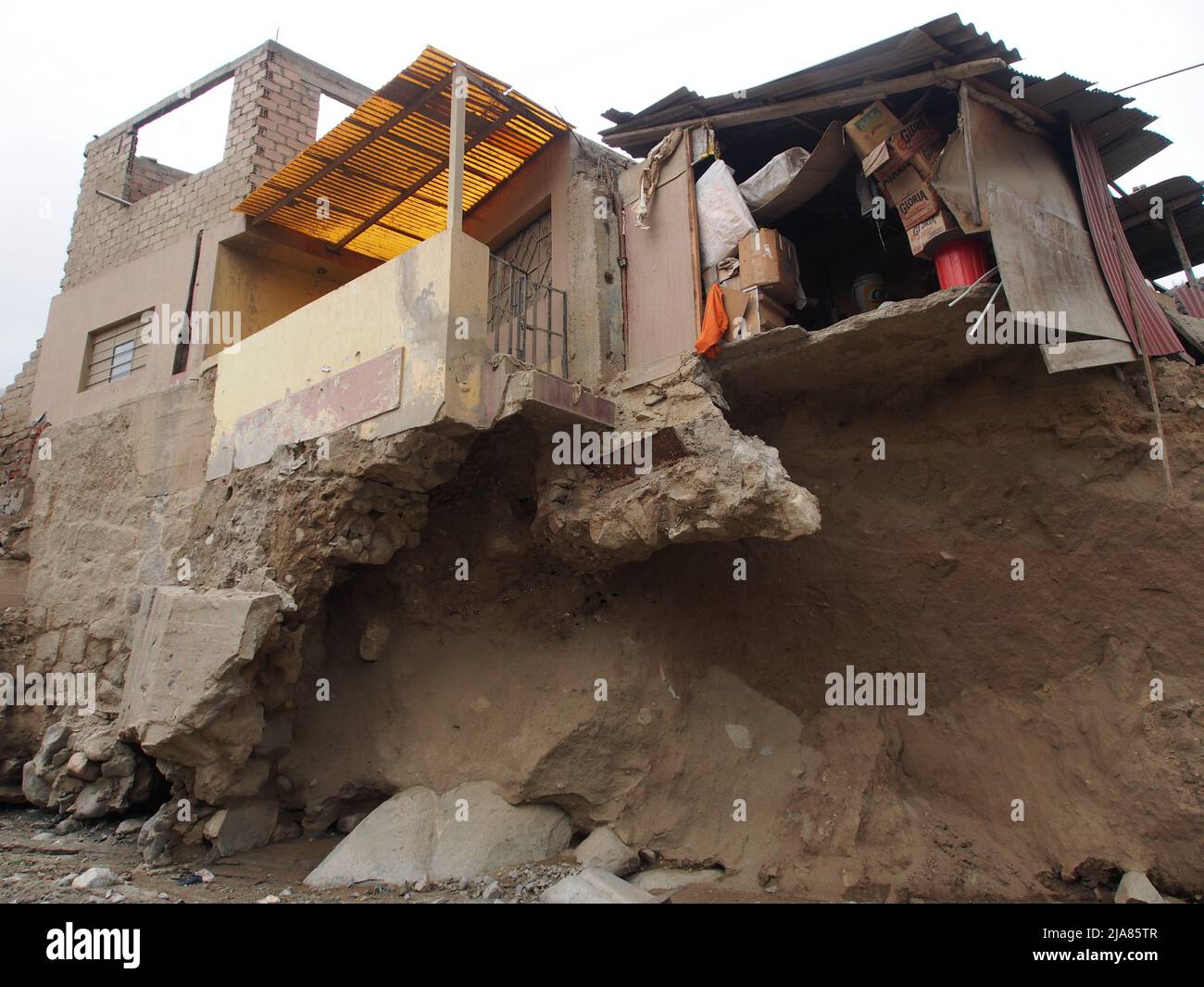 Ruined house. Natural disasters continue in Peru due to climate change ...