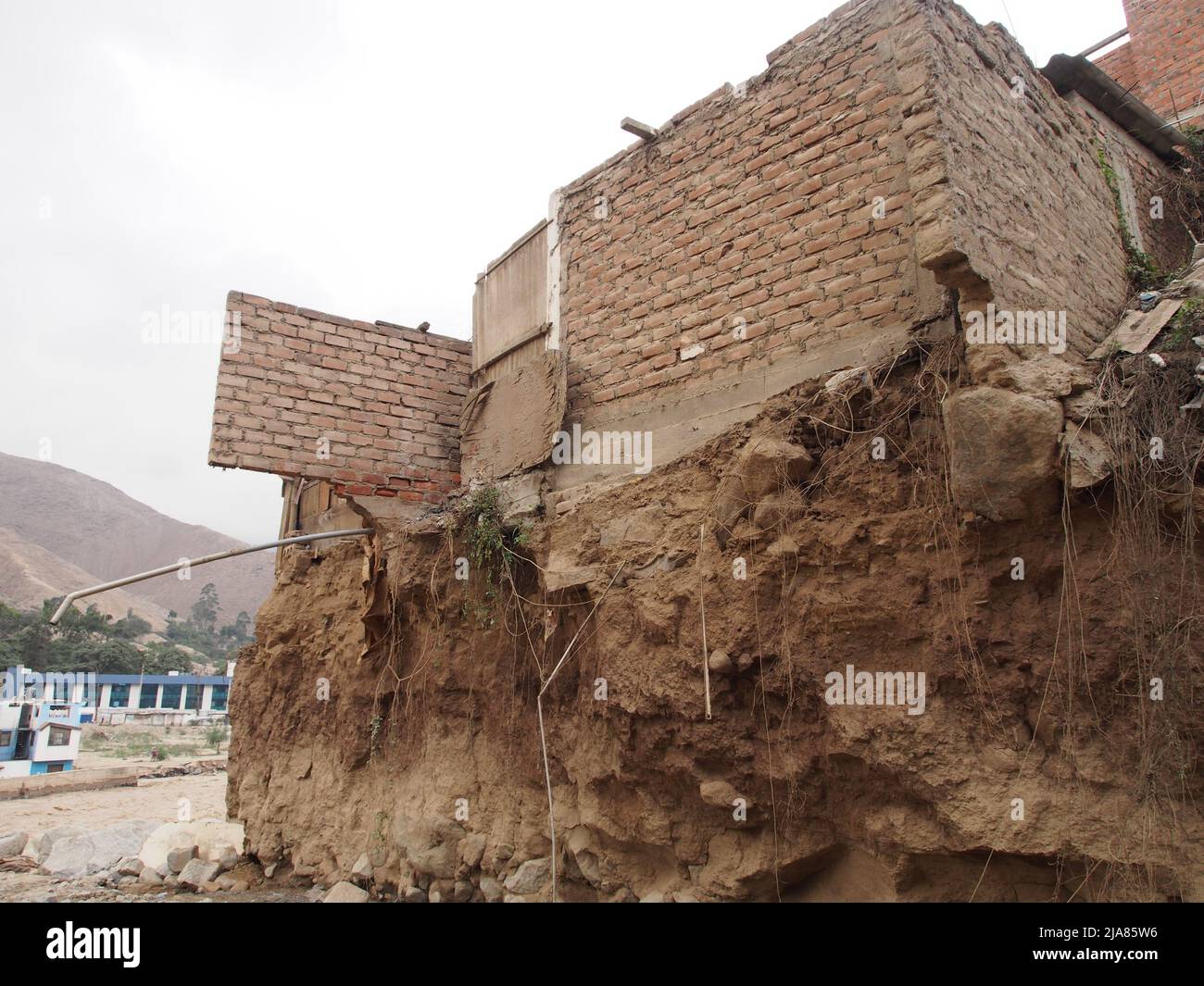 Ruined house. Natural disasters continue in Peru due to climate change ...