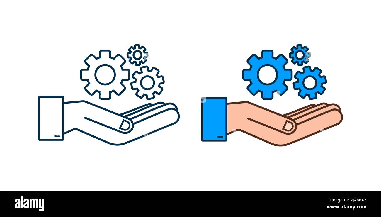 System software update or upgrade concept with hands. Banner new update ...