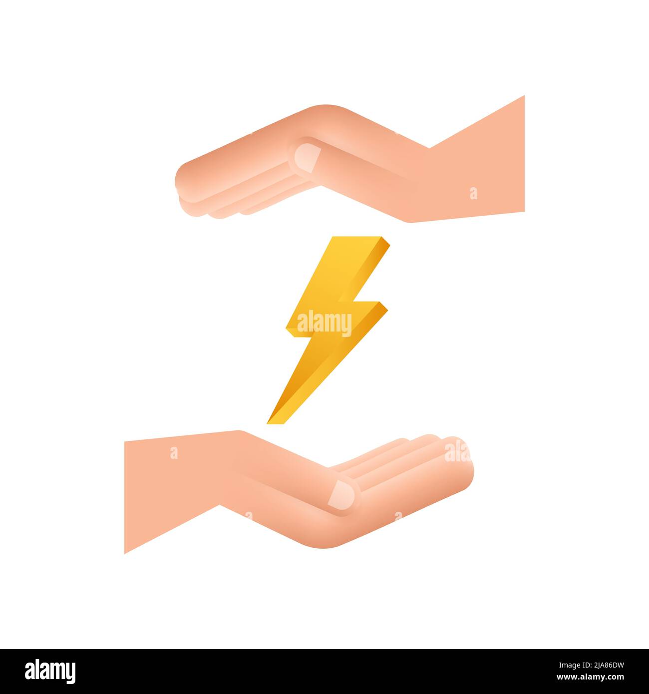 Lightning bolt in hands. Thunder bolt, lighting strike expertise ...