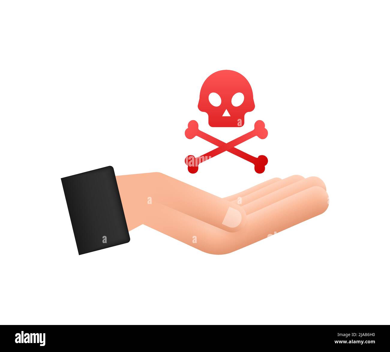 Danger sign in hands on white backdrop. Vector illustration Stock ...