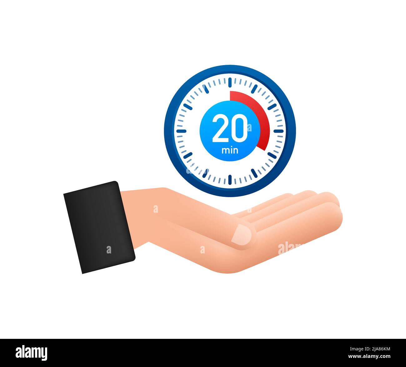 The 20 minutes, stopwatch vector hand icon. Stopwatch icon in flat ...
