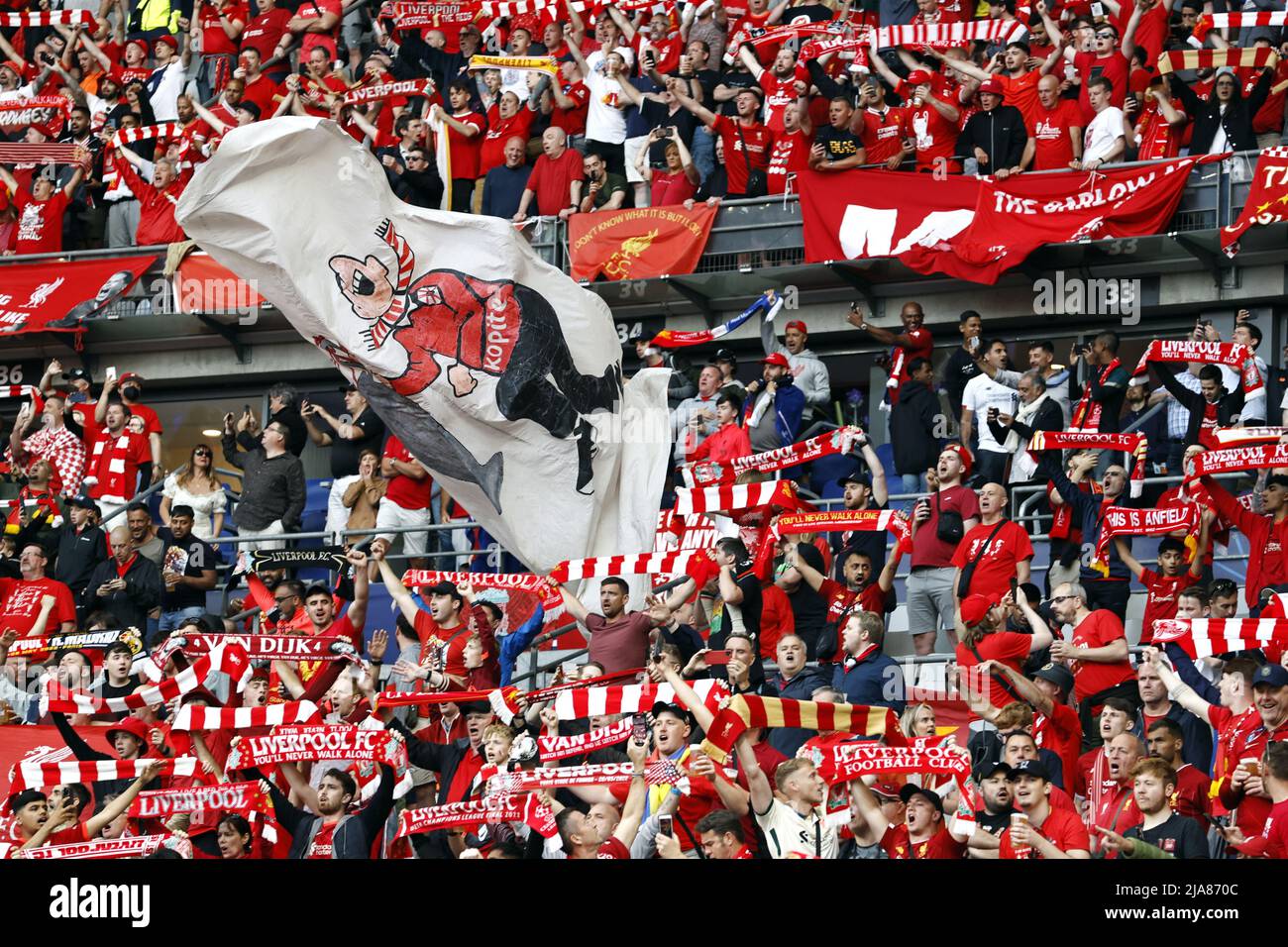 Paris, France. 28th May, 2022. PARIS - Liverpool FC Supporters during ...
