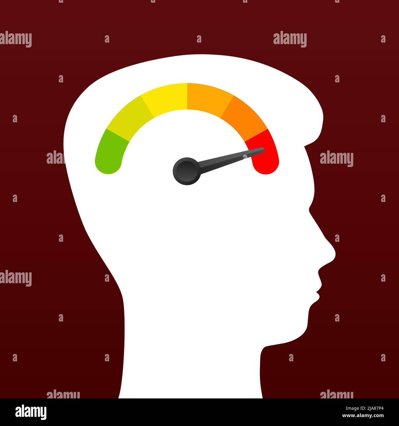 Head silhouette indicator sign isolated on white background. Medical ...