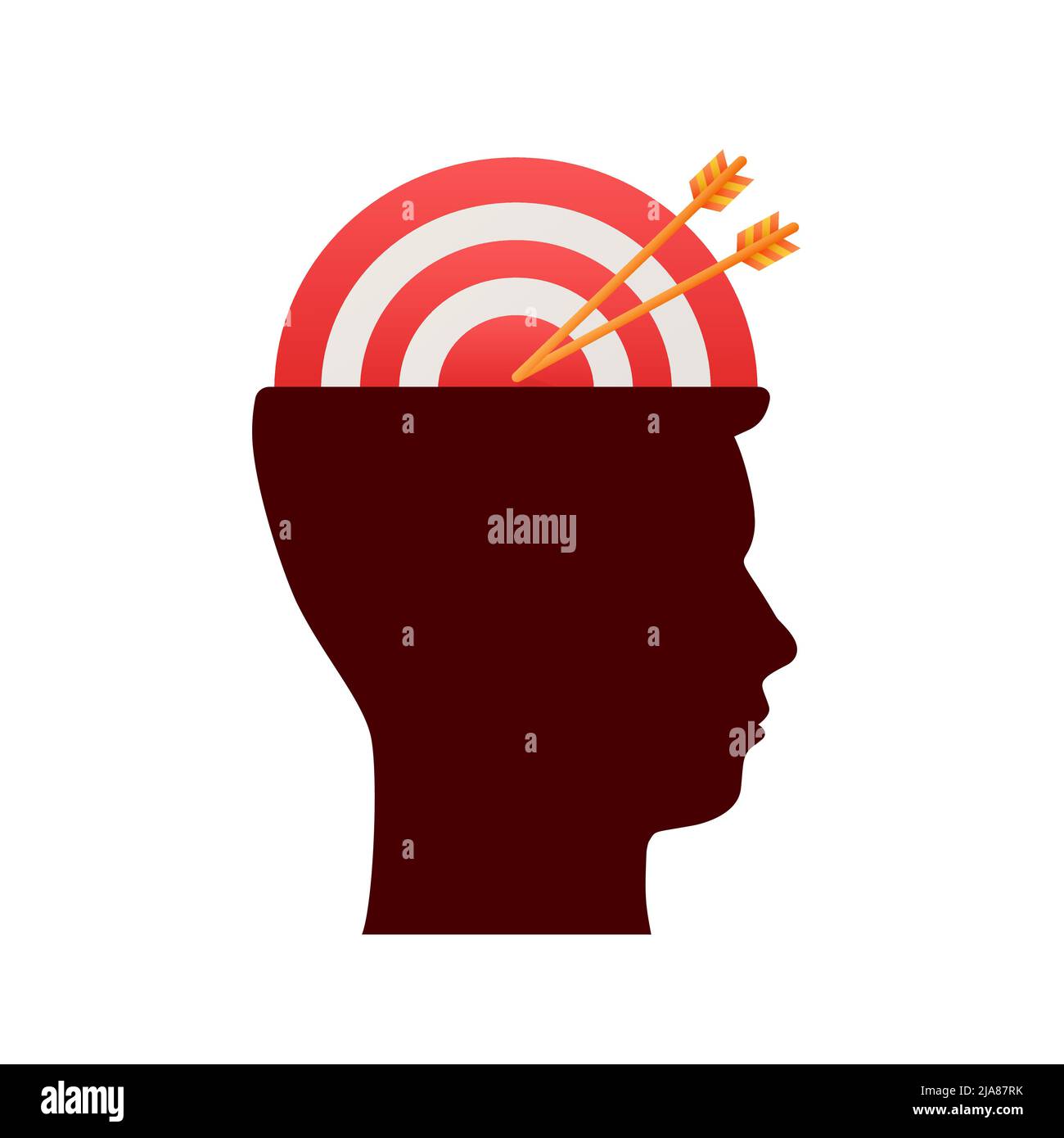 Target brain profile for medical design. Vector illustration. Business ...