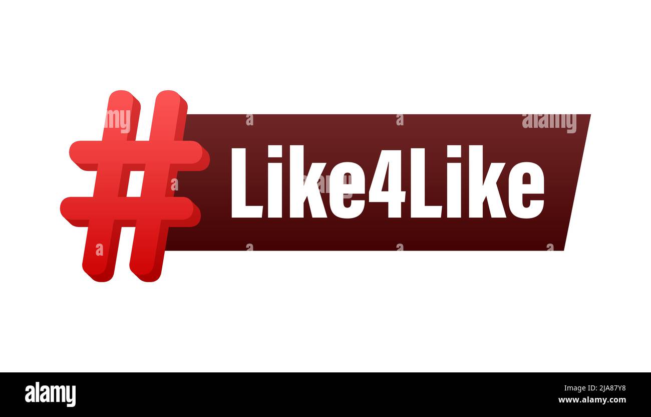 Flat template hashtag like for like. Flat vector illustration. Call ...