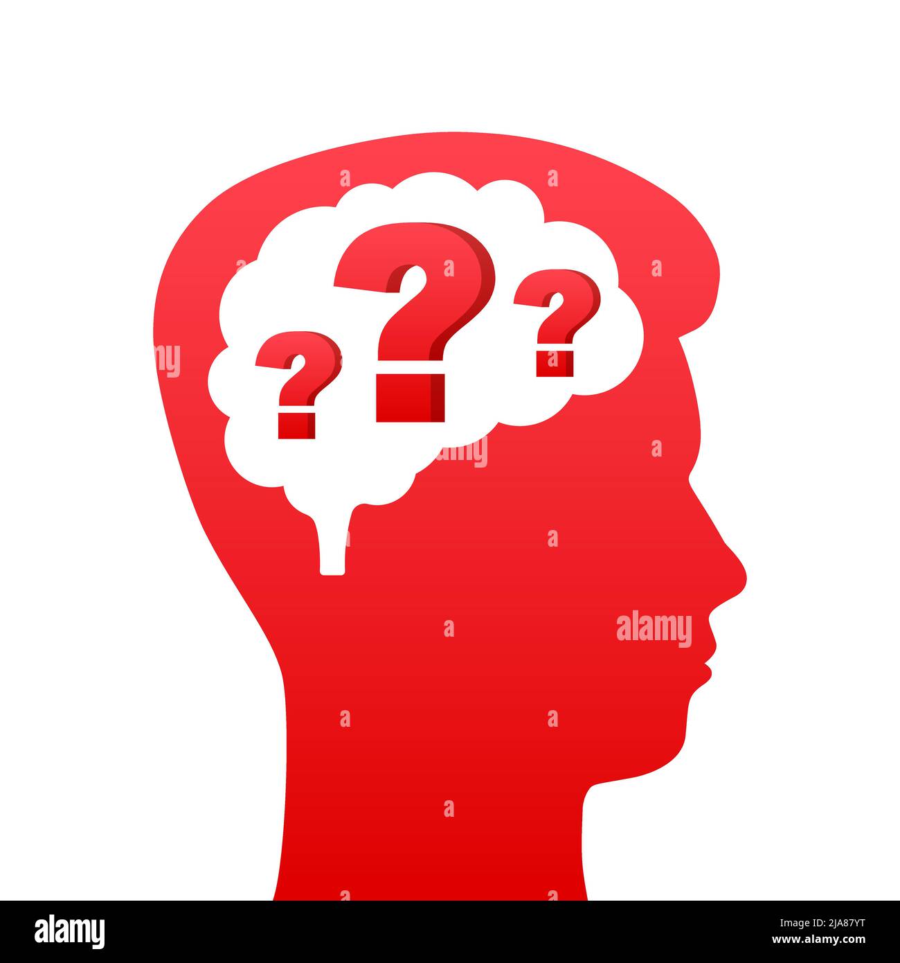 Silhouette head illustration with question sign. Vector illustration ...