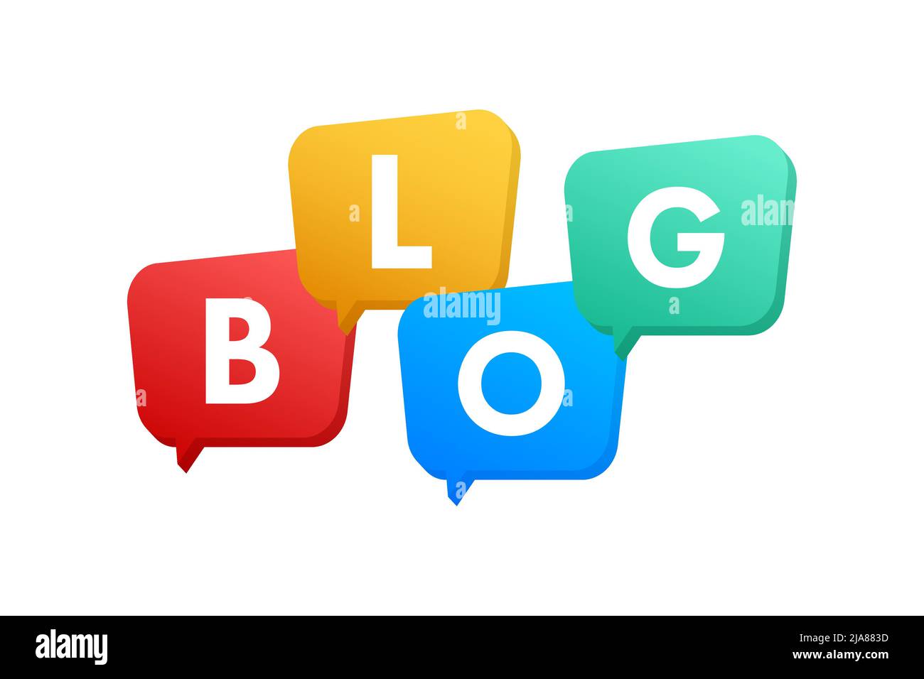 Blog bubble on white background. Internet technology. Vector logo ...