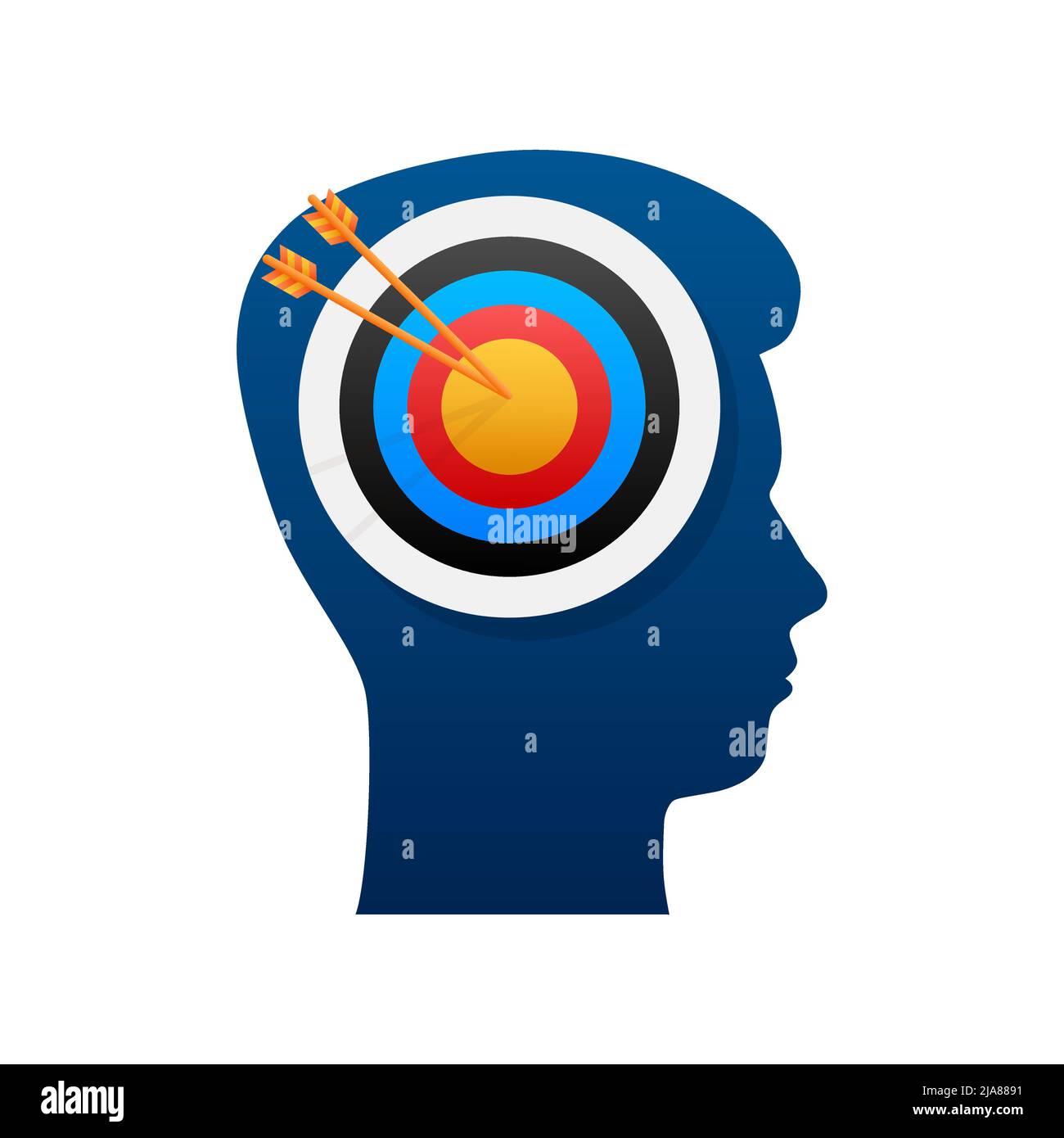 Target brain profile for medical design. Vector illustration. Business ...