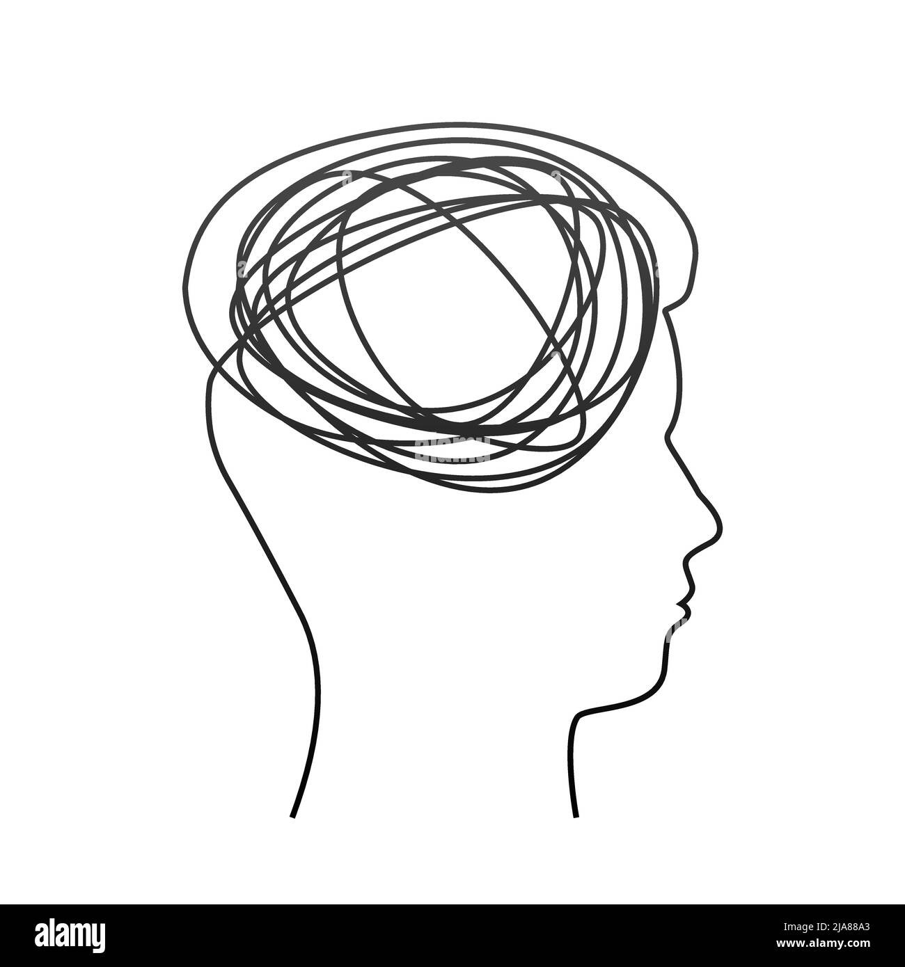 Icon for concept design. Mess, disorder. Silhouette illustration ...